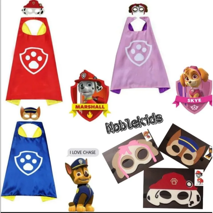 NK kids cape for kids with mask,(Chase,Marshall,Skye) | Lazada PH