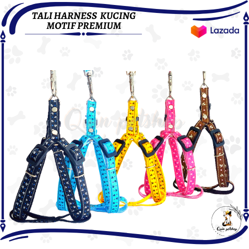 Tali harness kucing motif jangkar / tali body harness kucing model Y ...