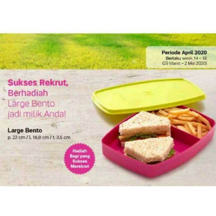 Clasic slim lunch tupperware / Large bento tupperware / tempat makan ...