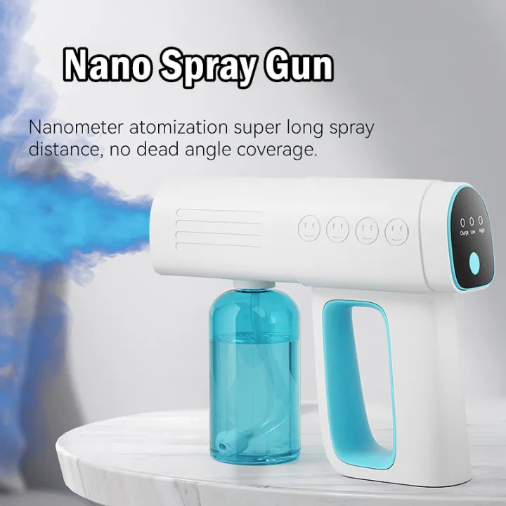 K5 / K6x Wireless Nano Spray Gun 380ml USB Rechargable Blue Light Sanitizer Atomizer Spray ...