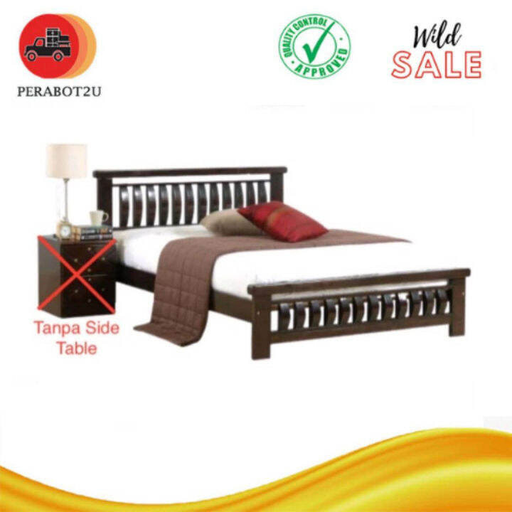 XL King Wooden Bed / Wooden Bed Frame / Wooden Bed Frame king / Katil ...