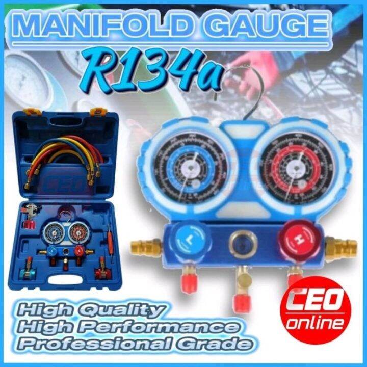 PROFESSIONAL R134a MANIFOLD GAUGE SET R134a GAS METER Car Aircond Kereta R134a R12 R22 R410a R32 ...