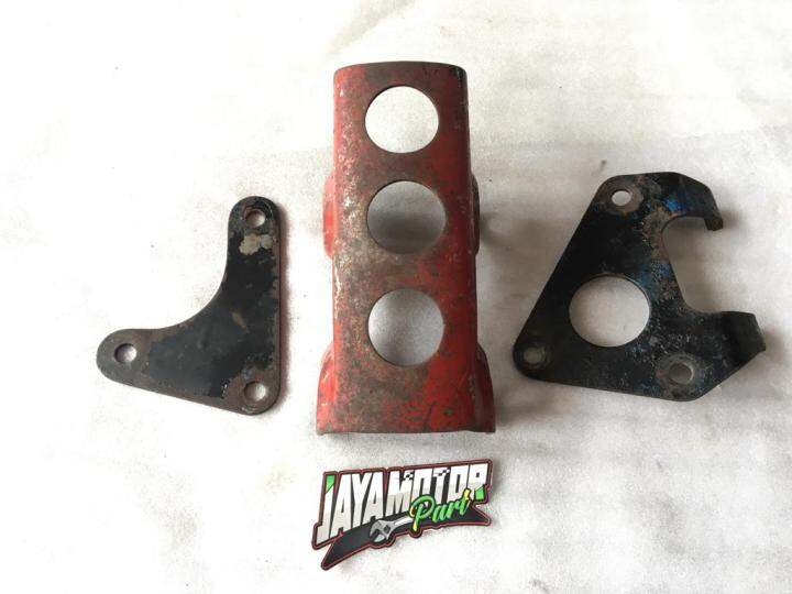 BRACKET BREKET DUDUKAN PANGKON RANGKA MESIN SET ATAS BAWAH HONDA GL100 ...