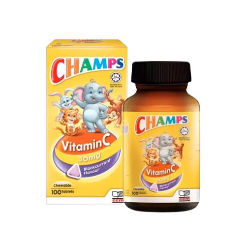 Champs Vitamin C 30mg Chewable Tablets- Blackcurrant 100s | Lazada