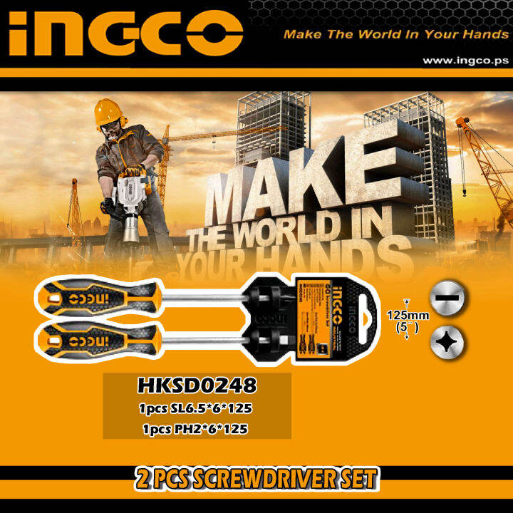 Ingco 2 pcs screwdriver set HKSD0248 | Lazada PH