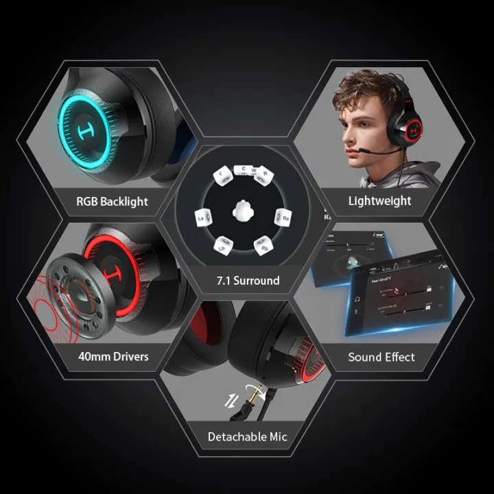 [World Premiere] EDIFIER G33 Gaming Headphone 7.1 Surround RGB Lighting ...