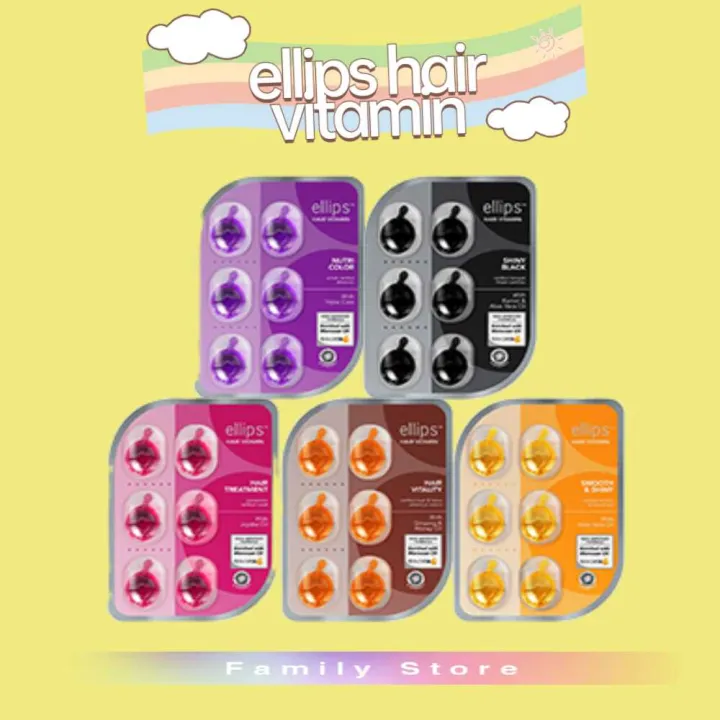 Ellips Hair Vitamin Treatment Nutri Color Smooth Shiny Black Vitality 6 ...