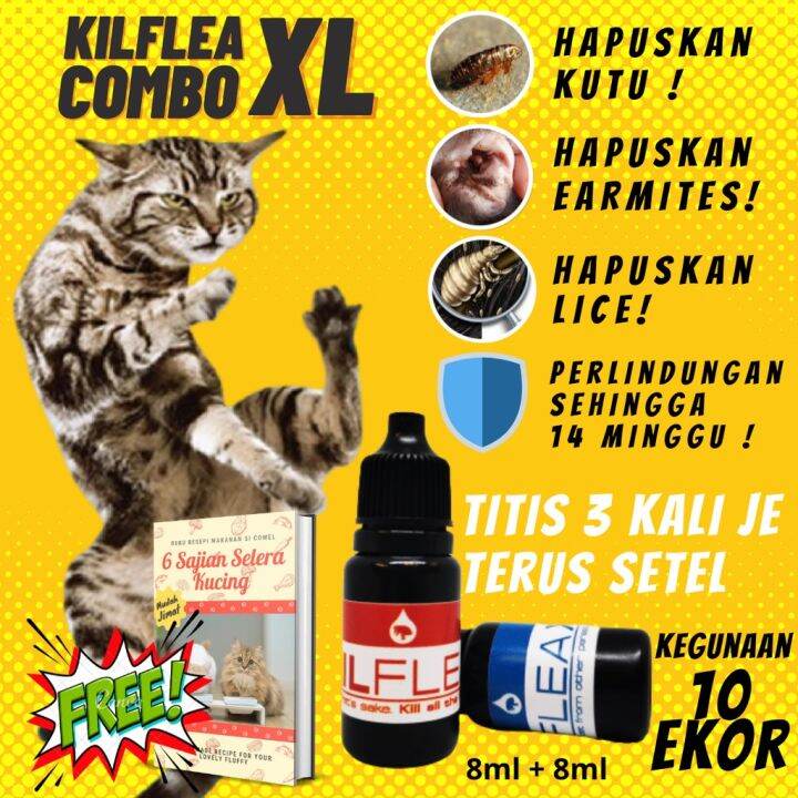 ♞UBAT KUTU KUCING BESAR UTK 10 EKOR KUCING Flea, Tick, Lice Earmites ...