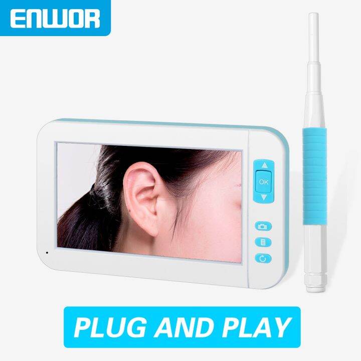 ENWOR 3.9Mm Wireless Otoscope Endoscope Camera Ear Picker 4.3 Inch HD ...