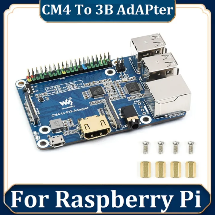 Waveshare for Raspberry Pi CM4 to 3B Adapter Expansion Board Raspberry Pi 3B Replacement Board ...