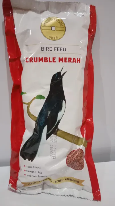 GOLD COIN CRUMBLE MERAH 450G PAKAN KACER MURAI ANIS DAN BURUNG LAINNYA ...
