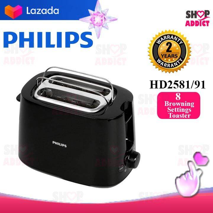 Philips HD2581/91 Compact Toaster 8 Browning Settings Auto Shut-off ...