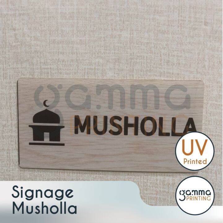Signage Akrilik Musholla UV Print Sign Board Acrylic Gamma | Lazada ...