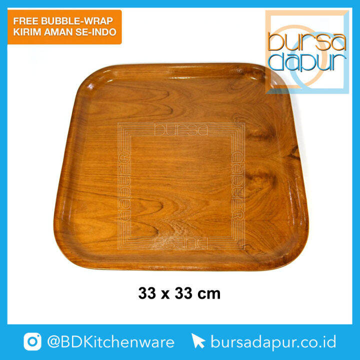 Baki Kayu 33 X 33 cm / Nampan Kayu Segi Empat (S-8) | Lazada Indonesia