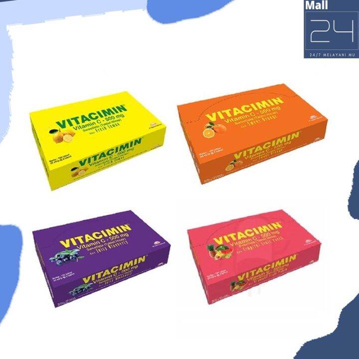 [BERTO] VITACIMIN VITAMIN C 500MG 1 BOX ISI 50 STRIP VITAMIN DAYA TAHAN ...