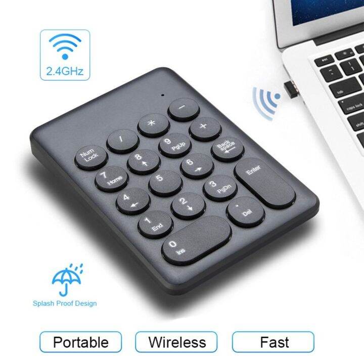 18 Keys Digital Keyboard Portable 2.4G Wireless USB Receiver Numeric ...