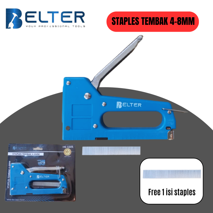 BELTER Staples Tembak Ukuran 4-8mm Gun Tacker Stapler Jok Staples dan ...