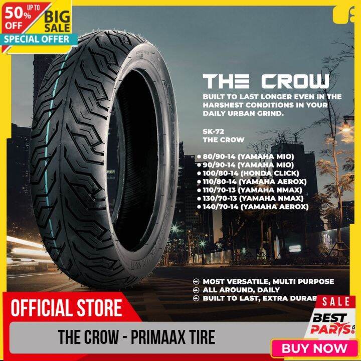 PRIMAAX TIRE [SIZE 13] SET FOR AEROX 110/80-14 and 140/70-14 (SK-72 THE ...