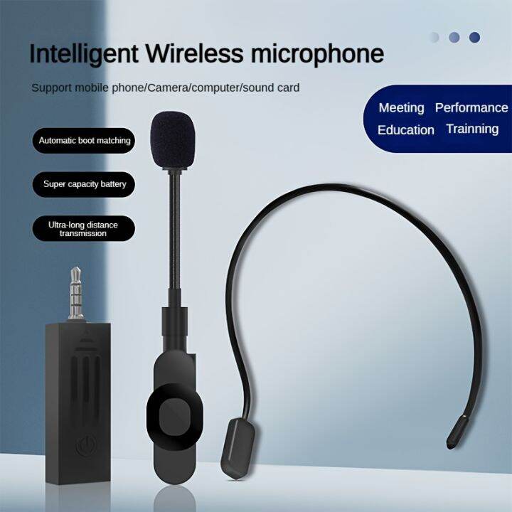 XIAOKOA 2.4G Intelligent Wireless Microphone For Phone, Headset Mic And Handheld Mic 2 In 1 ...