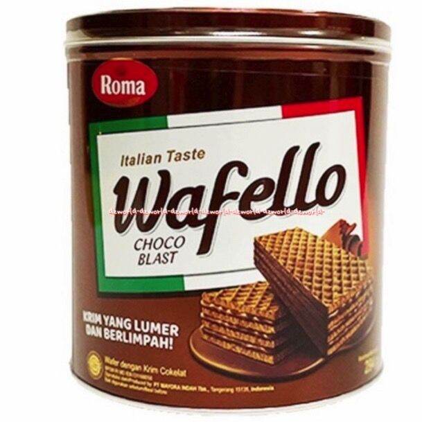 Roma Wafello Choco Blast 234gr Italian Taste Wafer Coklat Kaleng Krim ...