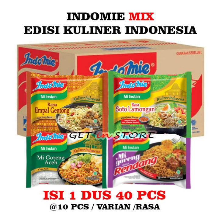 Indomie Mie Instan Edisi Kuliner Indonesia Mix 4 Varian Rasa Per Dus ...