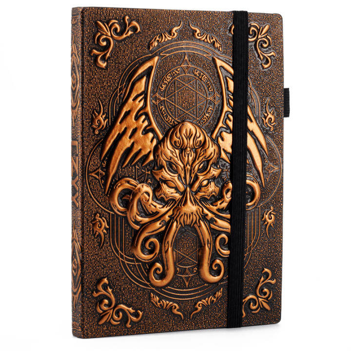 DND Campaign Journal with 3D Cthulhu Embossed Leather Cover - 200 Blank ...