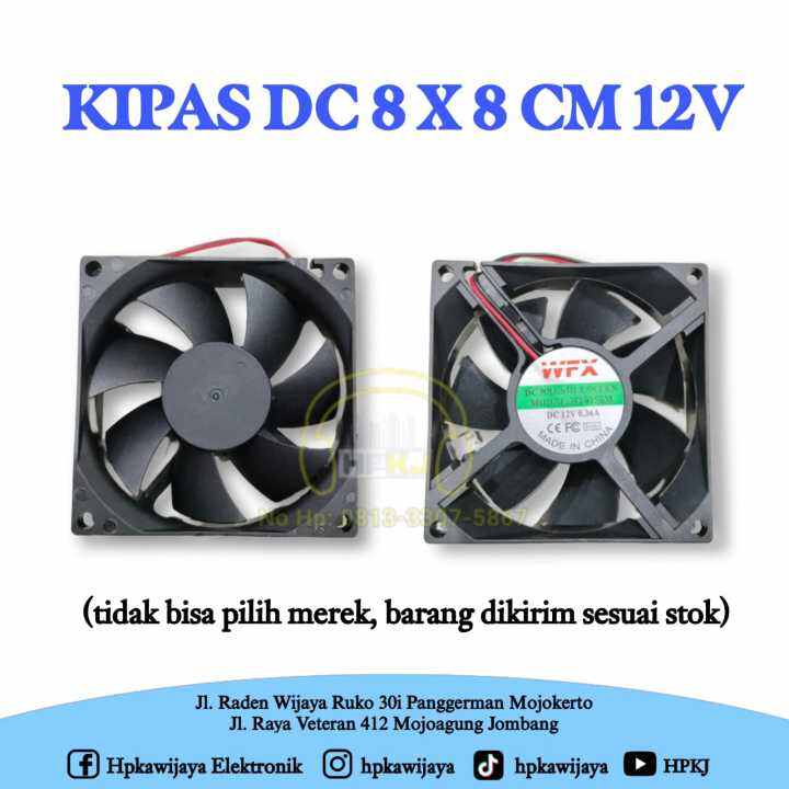 KIPAS DC 8CM 12V Kipas dc 8 x 8 12 volt 0.30A | Lazada Indonesia