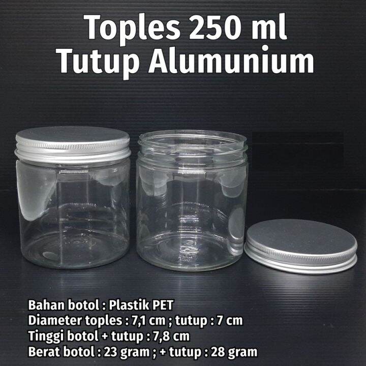 BABEE - TOPLES 250GR PET TUTUP ALUMINIUM / POT JAR 250 GRAM / WADAH ...