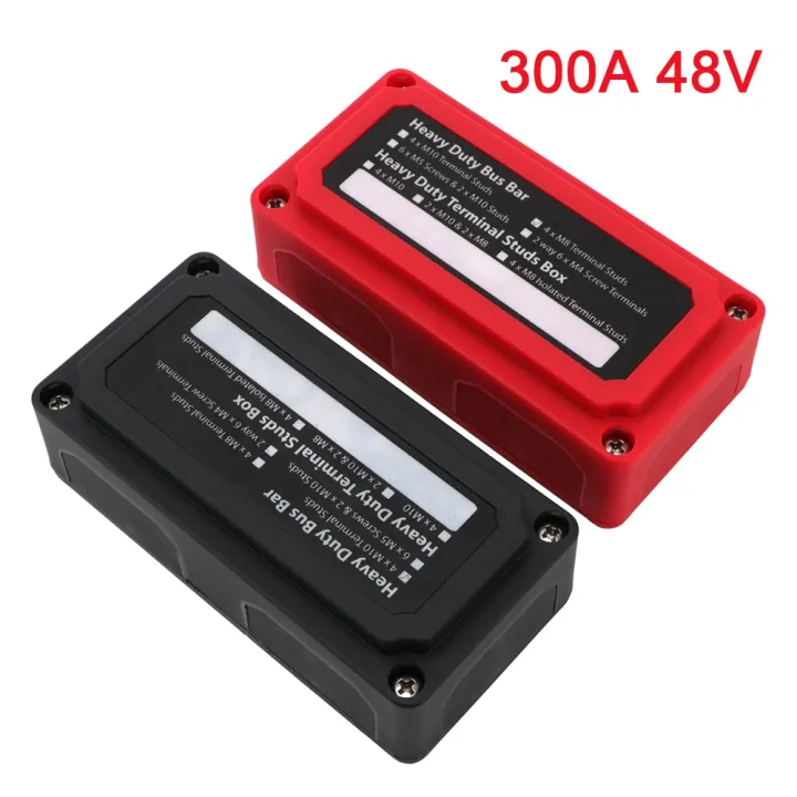 DC 300A 48V 4 Terminal Studs Bus Bar Box For Car Motorhome Yacht Power Distribution Block ...