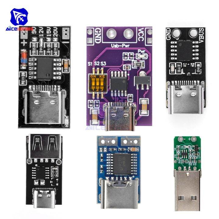 PD QC Quick Charge Trigger USB DC-DC UPS 9/12/20V Type c Module Power ...