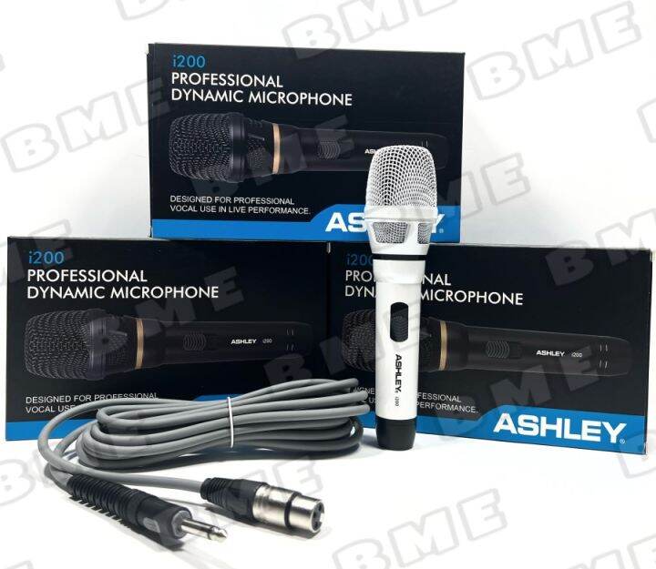 MICROPHONE ASHLEY I200/i 200 MIC KABEL DYNAMIC ORIGINAL - Putih ...