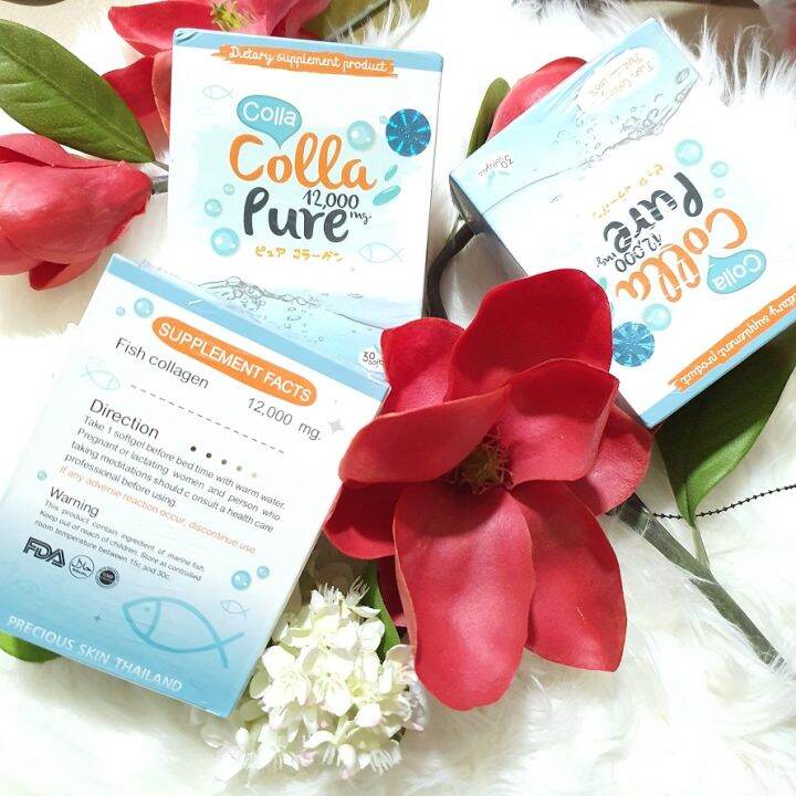 Branded Colla 12,000mg Pure Fish Collagen Peptide 3 Box 90 Softgels ...
