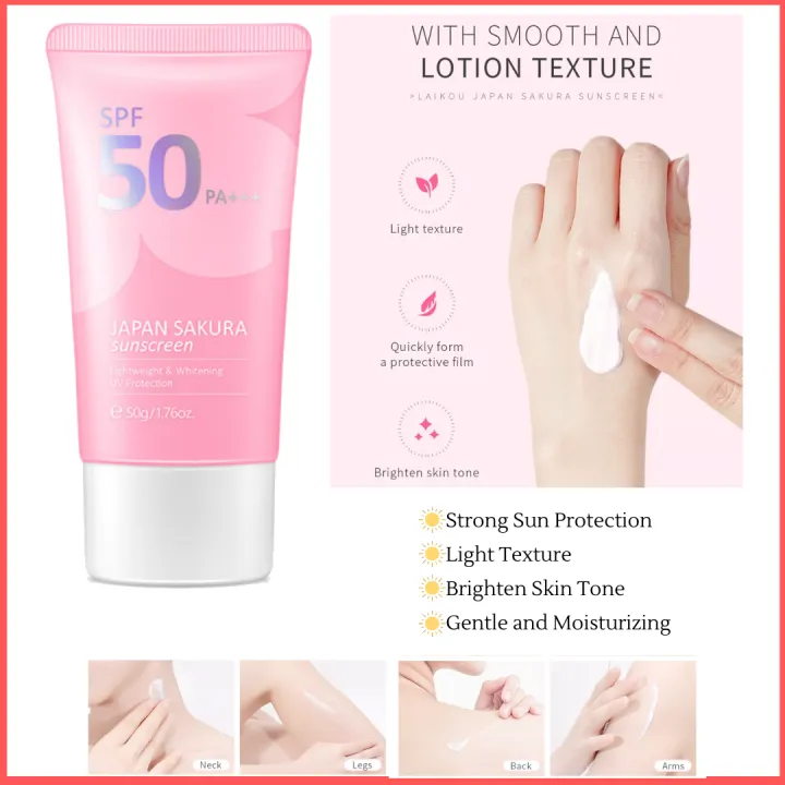 Japan Sakura Sunscreen Whitening Moisturizer Face Body Lotion Skin Care Sunscreen Cream ...
