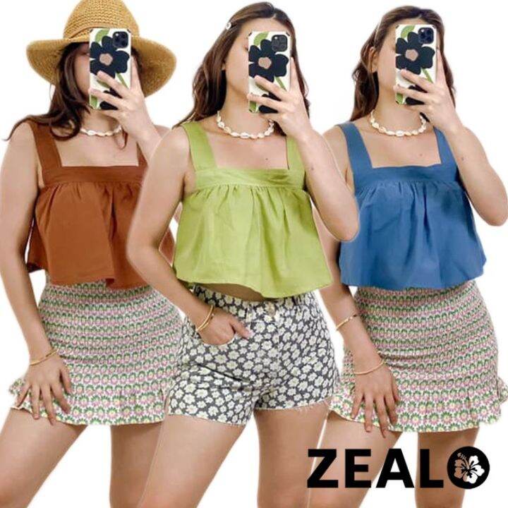 ZEALO Marcy Sleeveless Peplum Cami Top Maya | Lazada PH