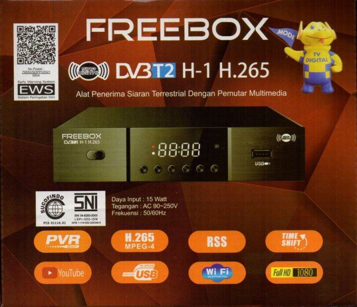 Set Top Box Freebox H-1 H.265 TV Digital Full HD DVB-T2 STB DVBT2 | Lazada Indonesia