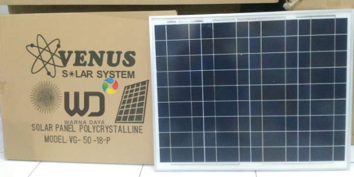Solar panel panel surya solar cell 50wp Poly Venus FREE Packing kayu ...