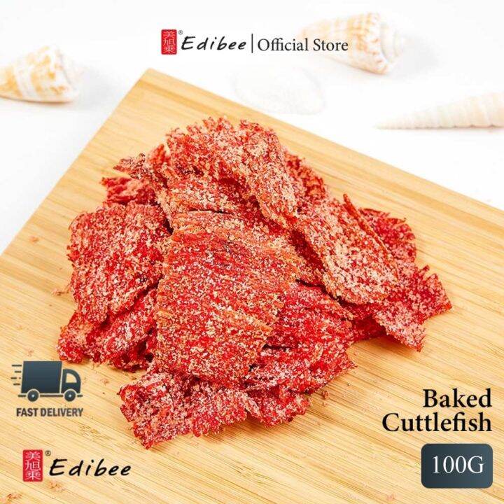 Edibee Baked Cuttlefish Snack (100G) Dried Squid Kerepek Keropok ...