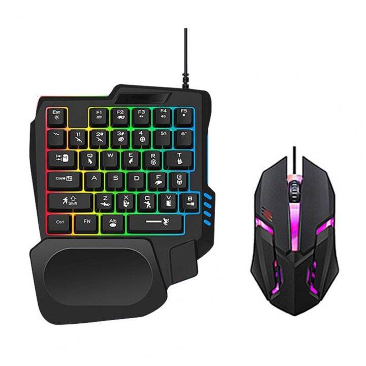 keyboard and mouse set USB Mini Keyboard Mouse Set 35 Keys RGB ...