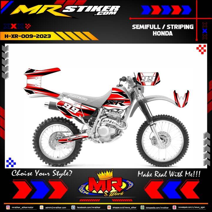 Decal Stiker Motor Honda XR Race Motocross Decal Custom Track Stiker ...