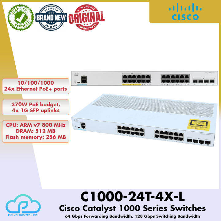 C1000-24T-4X-L | Cisco Catalyst 1000 Series Switches | 24x 10/100/1000 ...