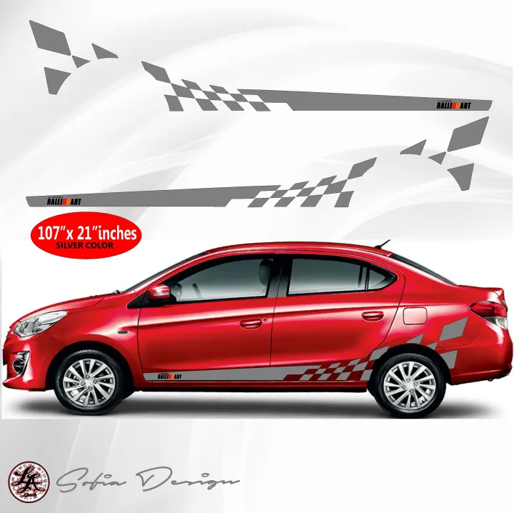 Mitsubishi G4 Sedan Body Design Sticker Cut Out Vinyl Sticker | Lazada PH