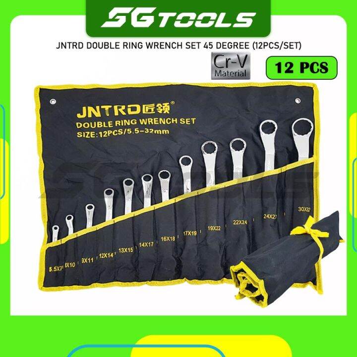 JNTRD DOUBLE RING WRENCH SET 45 DEGREE (12PCS/SET)/ COMBINATION SPANNER WRENCH/ DOUBLE RING ...