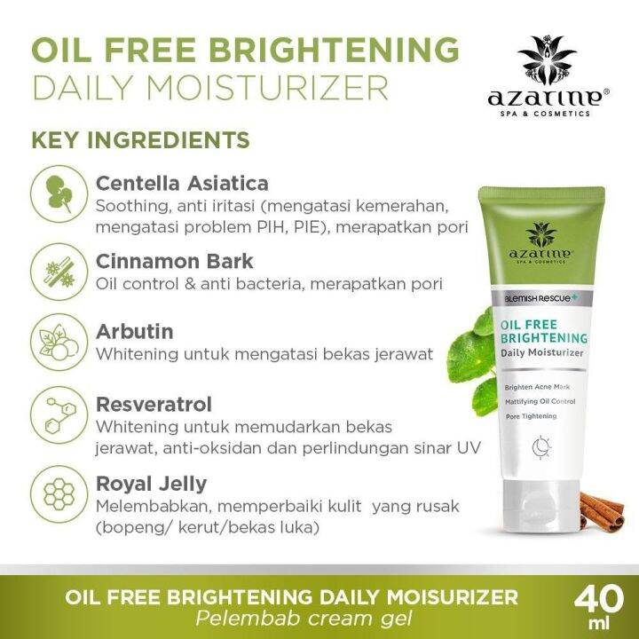 Azarine Oil Free Brightening Daily Moisturizer | Lazada Indonesia