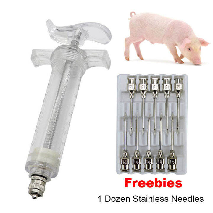 102030ML Animal with 1 Dozen Stainless Needles for Pig Farm Animal ...