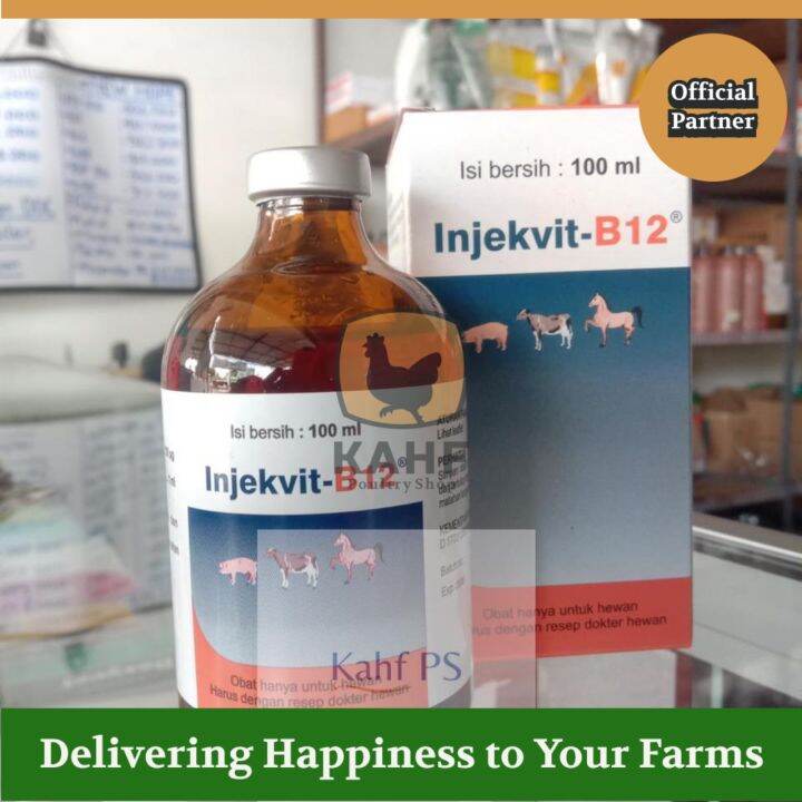 [KAHF PS] Injekvit B12 100 ml Injeksi Vitamin Hewan Kuda Sapi Domba ...