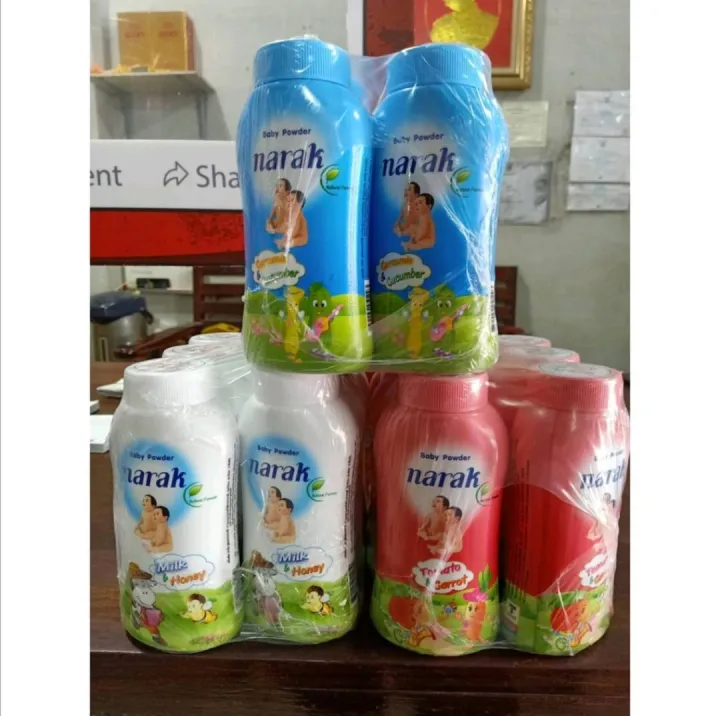แป้งเด็กน่ารักสูตรธรรมชาติ (150กรัม แพ็ค6ขวด) Narak baby powder ...
