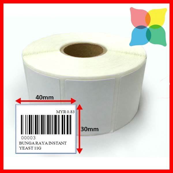 Barcode Label (1 Inch Core) 40MM(W) X 30MM(H) 2000PCS/R Blank (Art ...