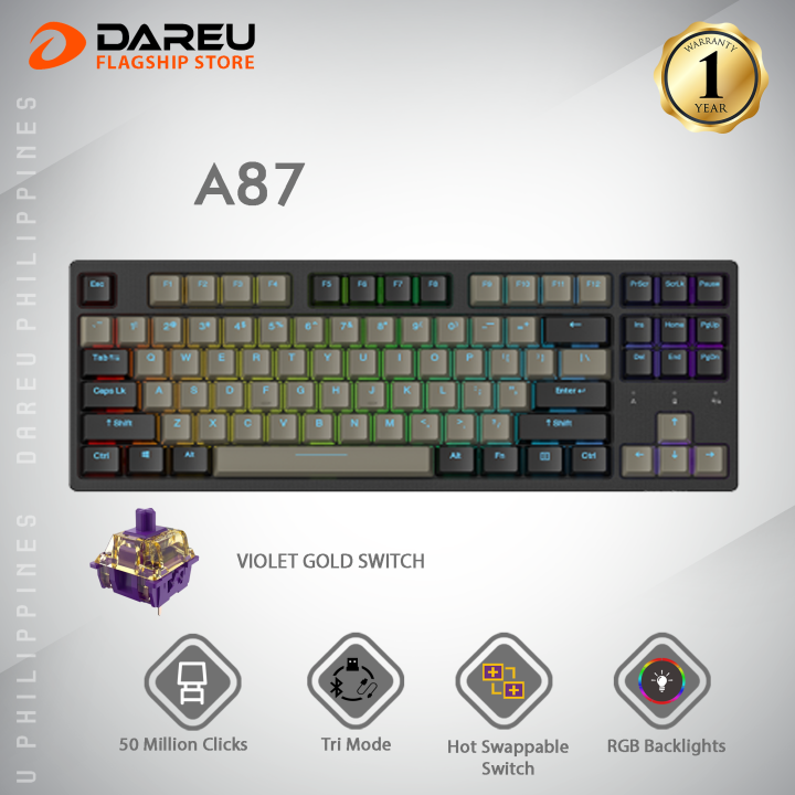 Dareu-Mechanical keyboard for A87 games, device with 100% trimode ...