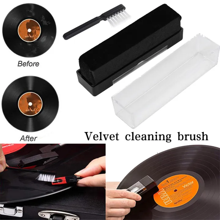 Velvet Vinyl Record Cleaning Kit Anti Static Phonograph Turntable LP ...