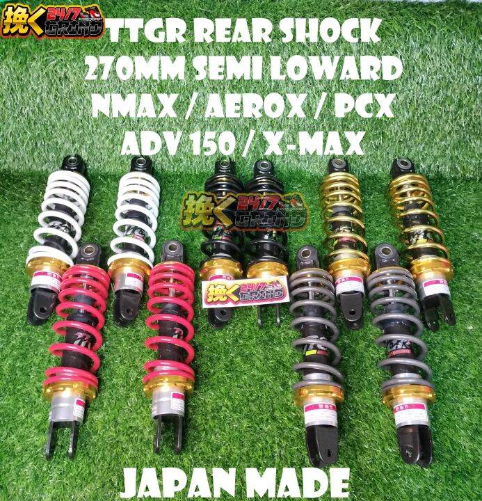 TTGR REAR SHOCK 270mm SEMI LOWERED NMAX V1 / NMAX V2 / AEROX V1 / AEROX ...